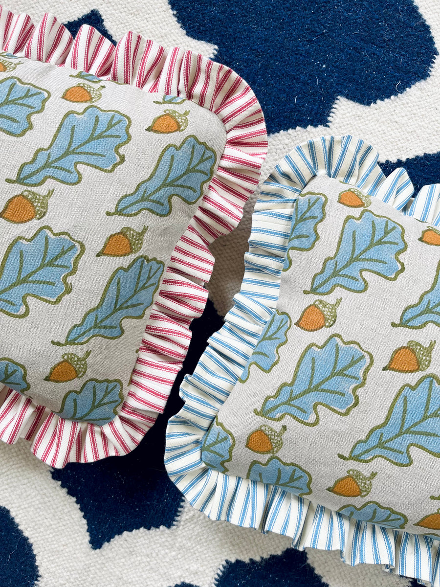 Oak Leaf and Acorn + Blue Ticking Frill – K A T Y . T A K L A